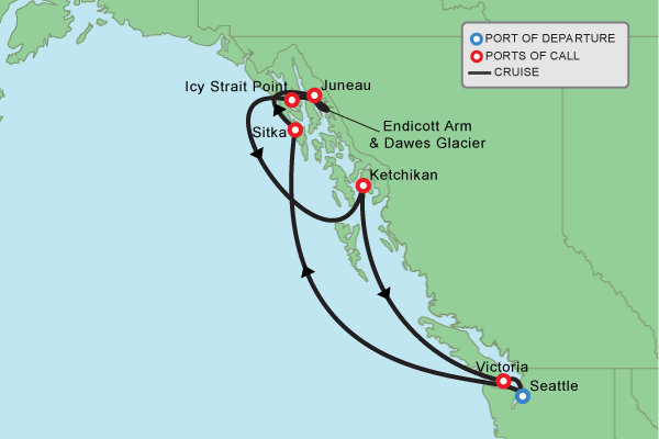 7 Night Alaska: Dawes Glacier Juneau & Ketchikan on Norwegian Bliss ...